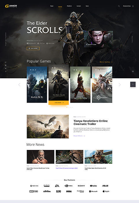 Other Game Website Templates | Templstock.com